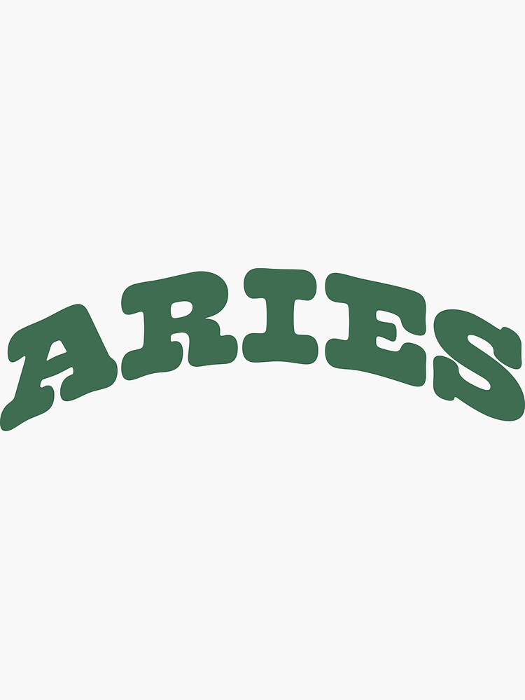 "Aries Astrology Zodiac Sign Bubble Letters" Sticker for Sale by ...