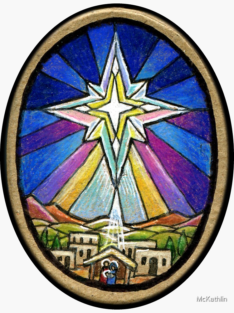 "Christmas Star Over Bethlehem" Sticker for Sale by McKathlin | Redbubble