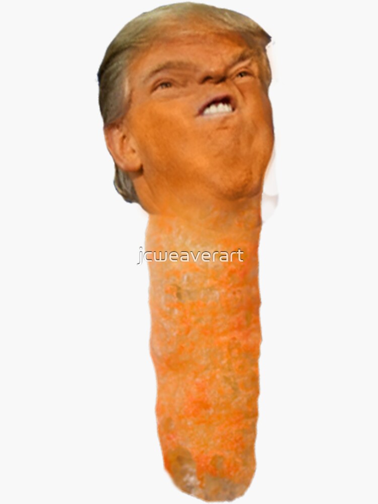 "Trump the Cheeto Man" Sticker for Sale by jcweaverart | Redbubble