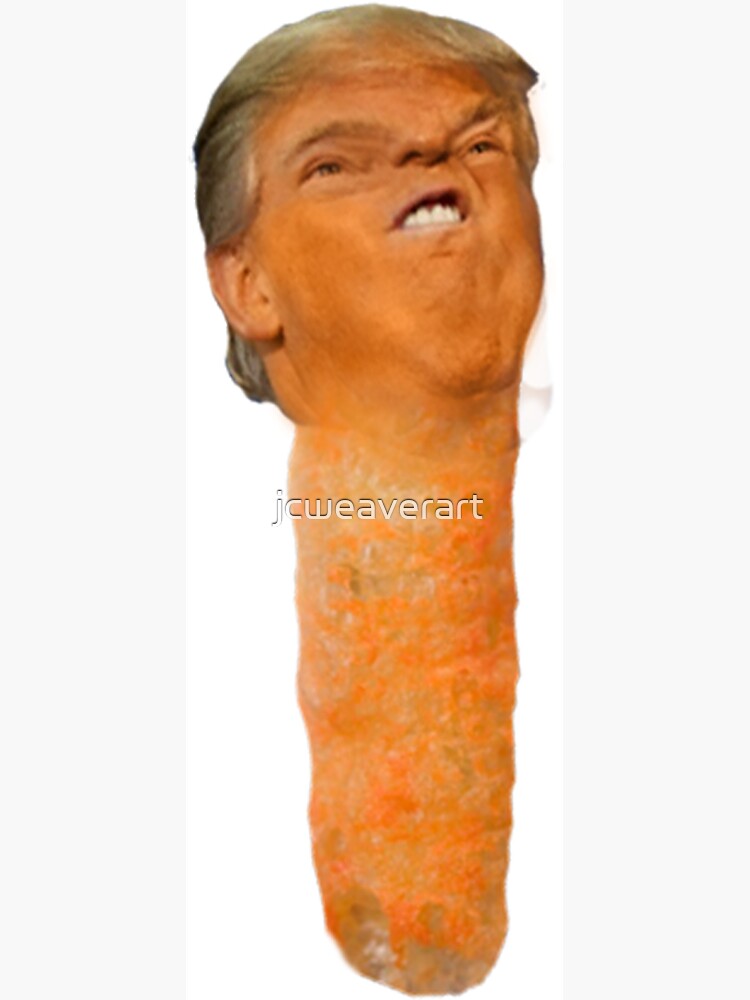"Trump the Cheeto Man" Sticker by jcweaverart | Redbubble
