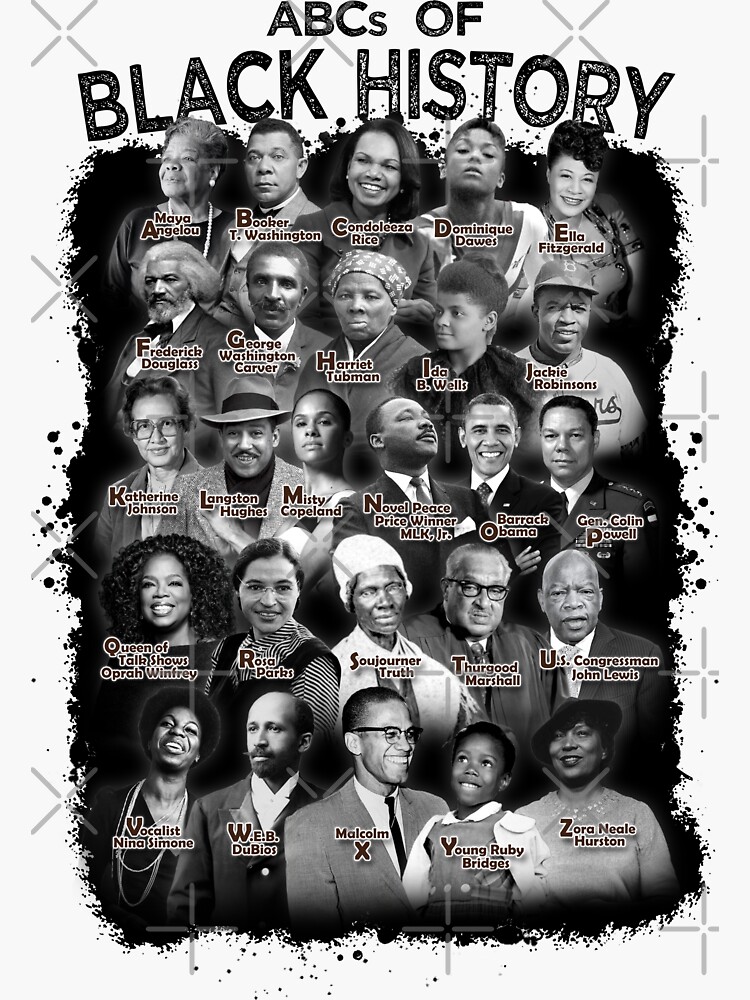 "ABCs of BLACK HISTORY" Sticker for Sale by tatajef14 | Redbubble