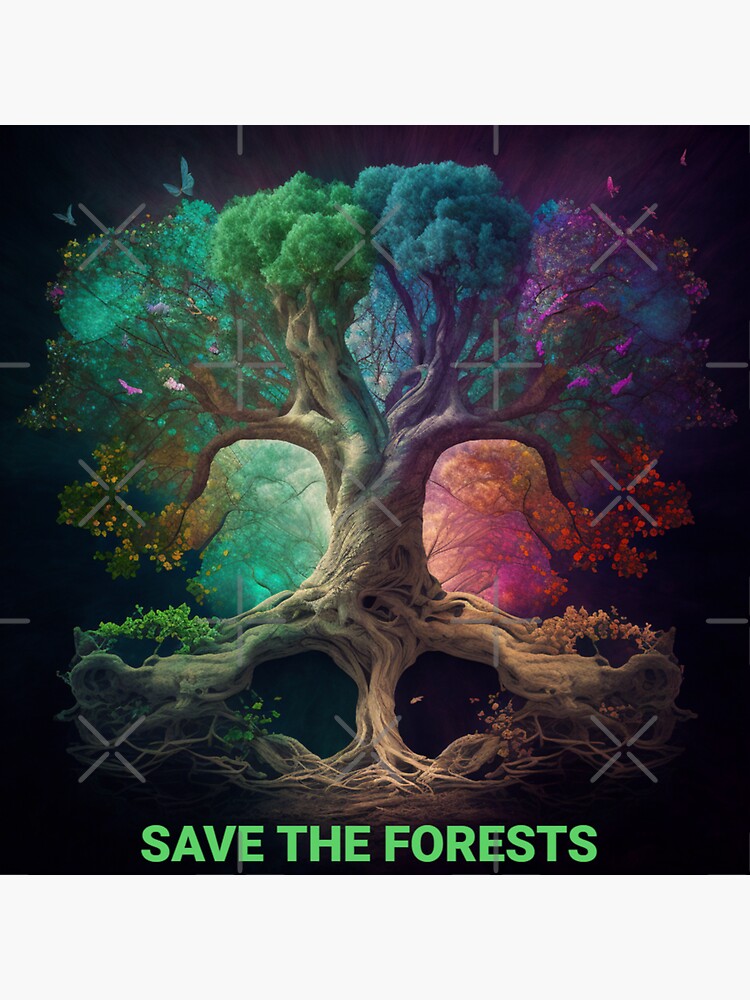 "Save the forests" Sticker for Sale by Dusanel | Redbubble