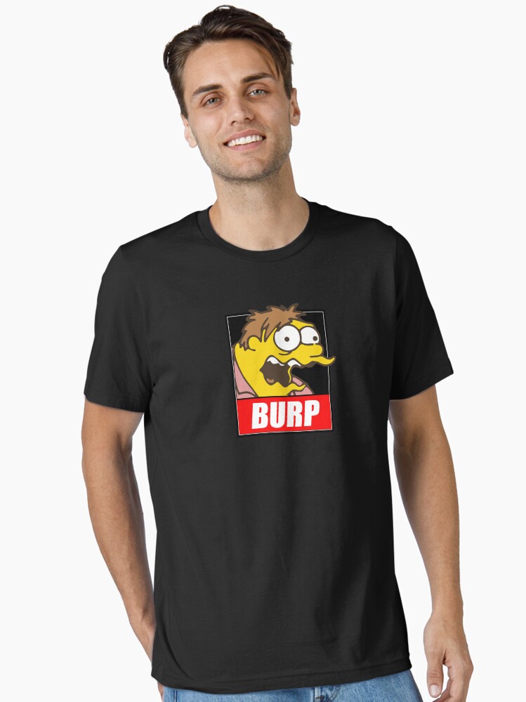 "Barney Gumble Burp Gate [Cartoon Remix Designs]" Essential T-Shirt for ...