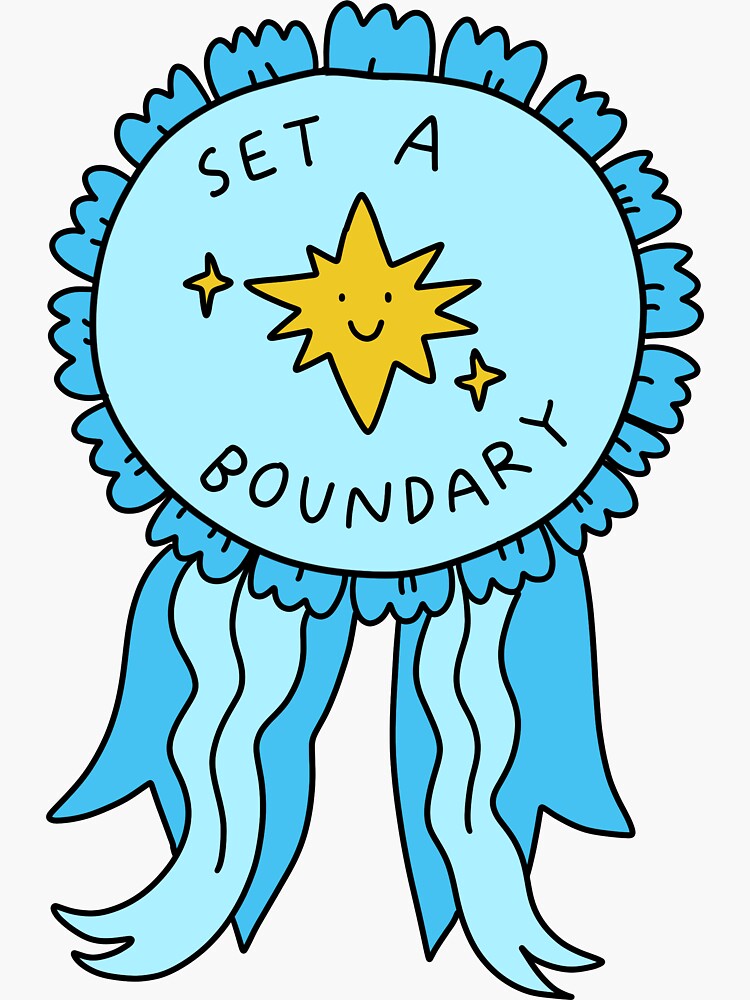 "set a boundary" Sticker for Sale by crazyheadcomics | Redbubble