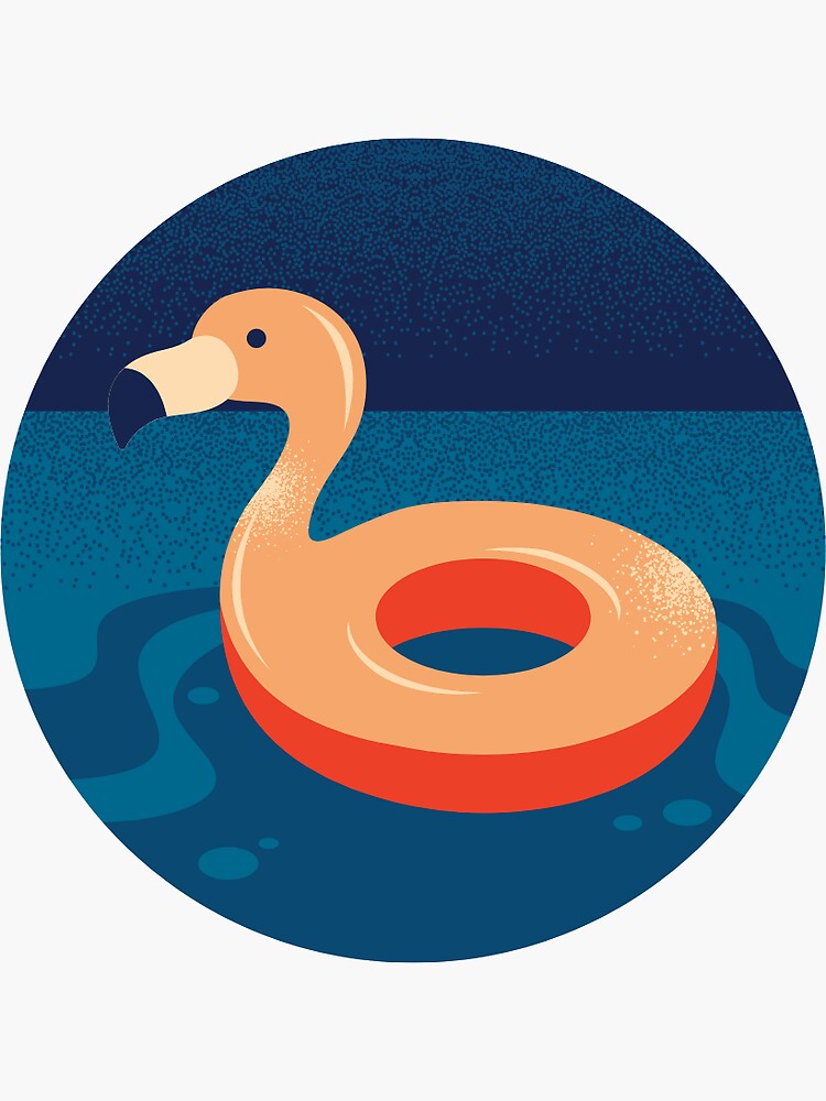 "Flamingo Floaty" Sticker for Sale by emmmichelle | Redbubble