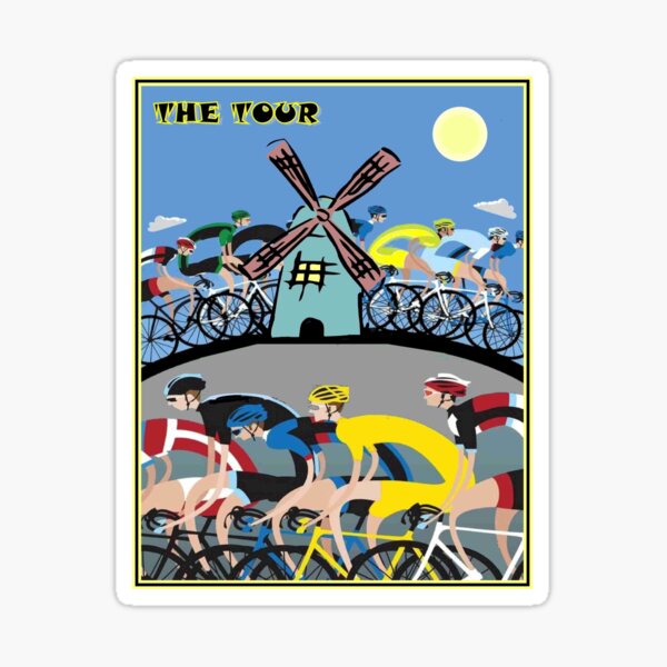 "The Tour : Abstract Surreal Bicycle Racing Print" Sticker for Sale by ...