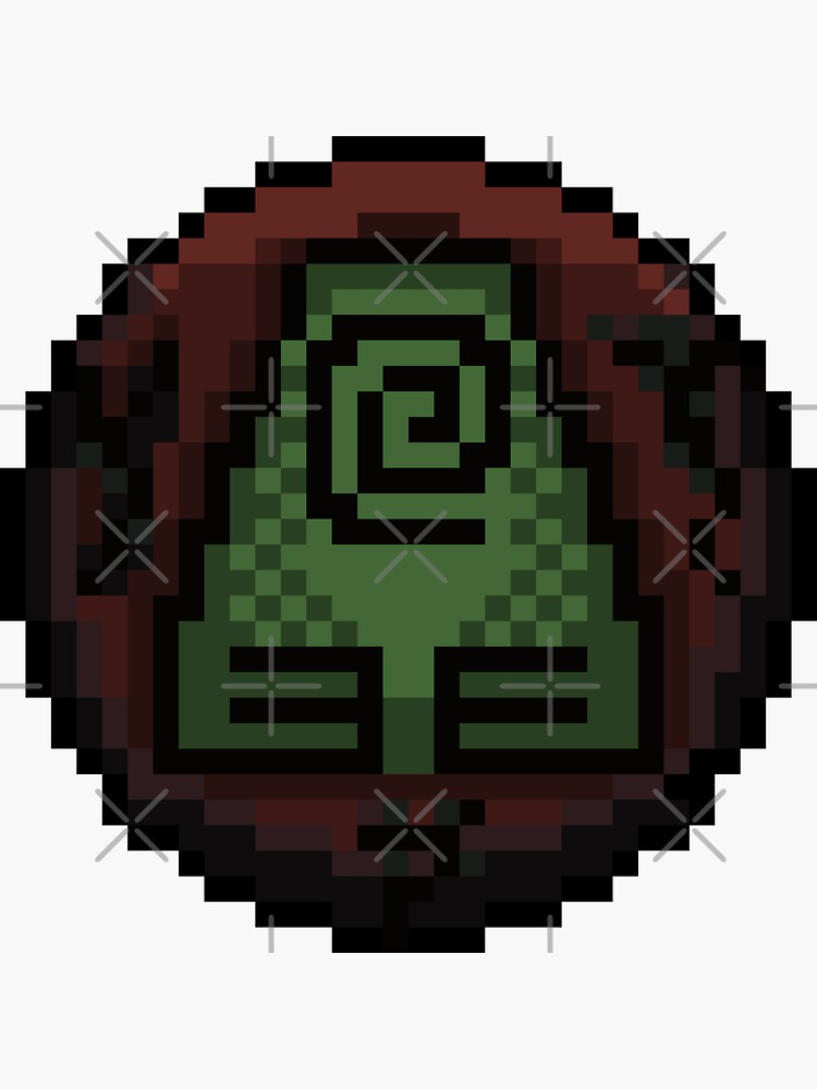 "Avatar the last earthbender earth element symbol pixel art" Sticker ...