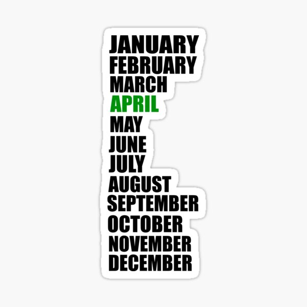 "months of the year. april" Sticker for Sale by gmstockstudio | Redbubble