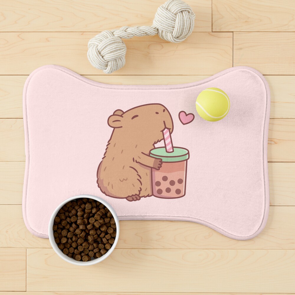 "Cute Capybara Loves Bubble Tea" Sticker for Sale by rustydoodle ...