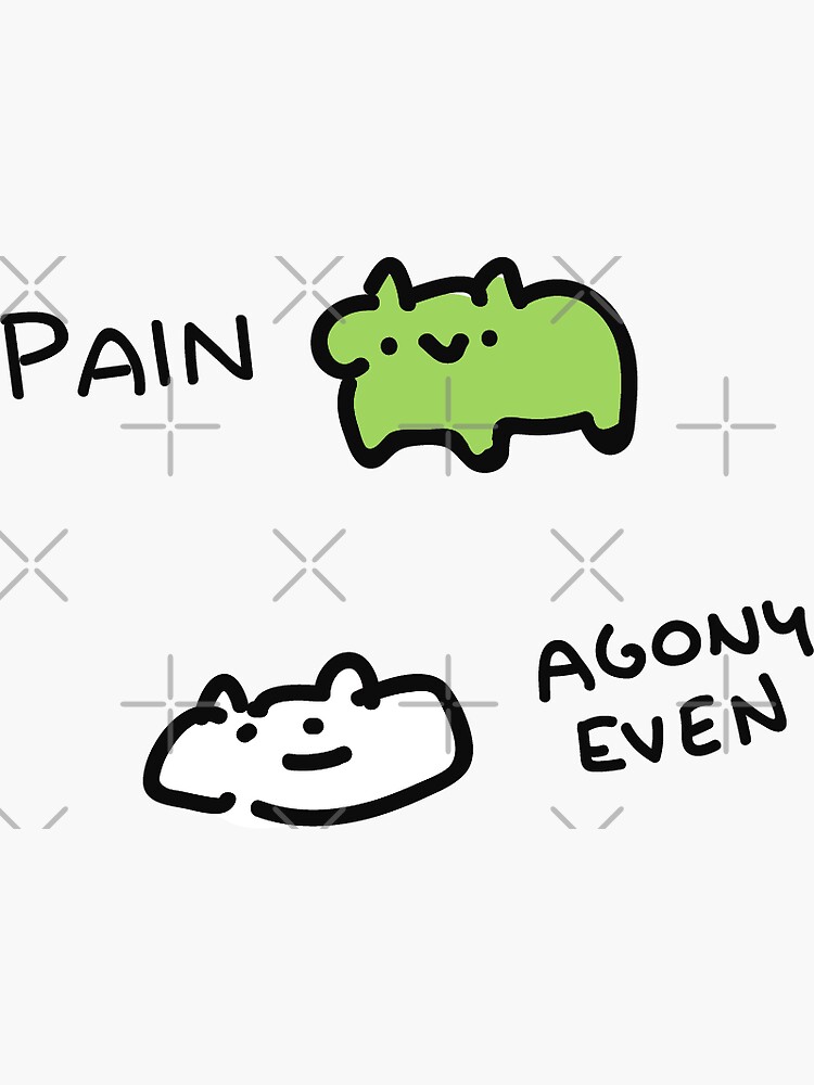 "pain" Sticker for Sale by TeaBag114 | Redbubble