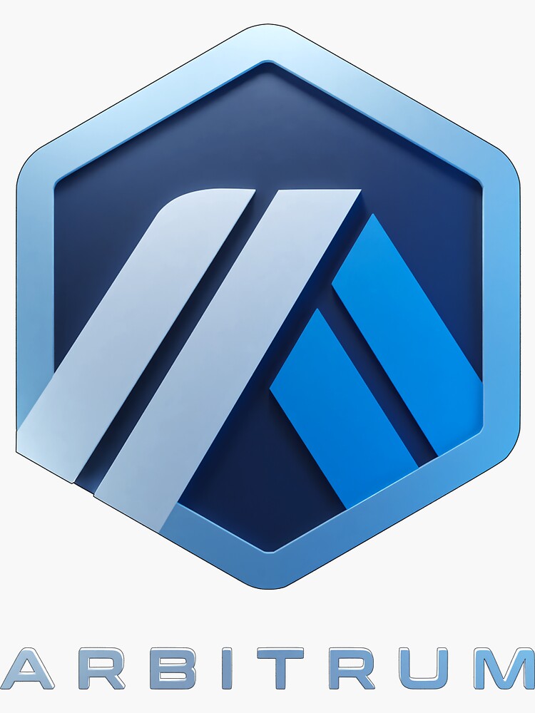 "Arbitrum logo and font with shiny details" Sticker for Sale by ...