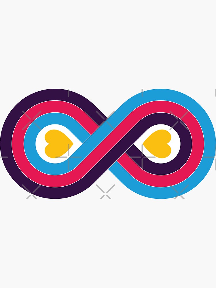 "Polyamory Infinity Love Symbol - (New Pride Colors!) " Sticker for ...