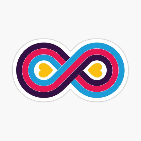 "Polyamory Infinity Love Symbol - (New Pride Colors!) " Sticker for ...