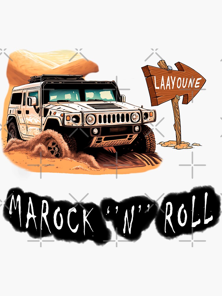 "MarocK "N" Roll, direction "Laayoune"" Sticker for Sale by ...