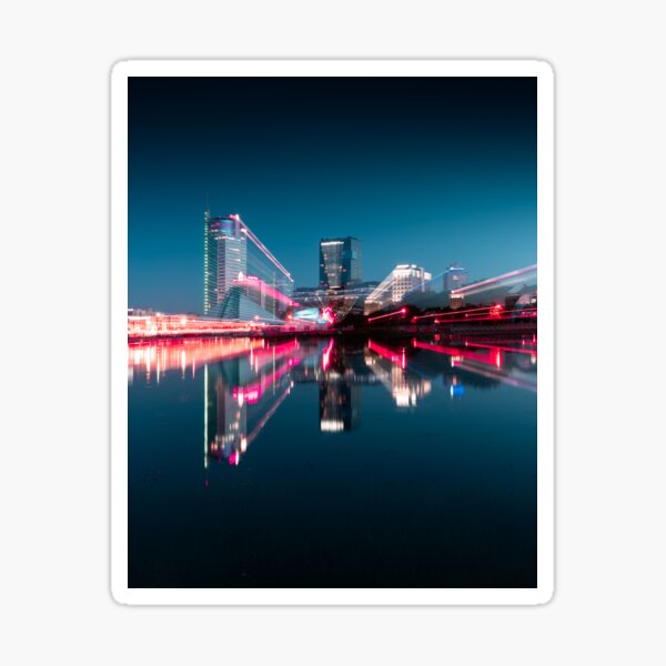 "City Skyline and Water - Zoom Effect" Sticker for Sale by Stefan Lenz ...