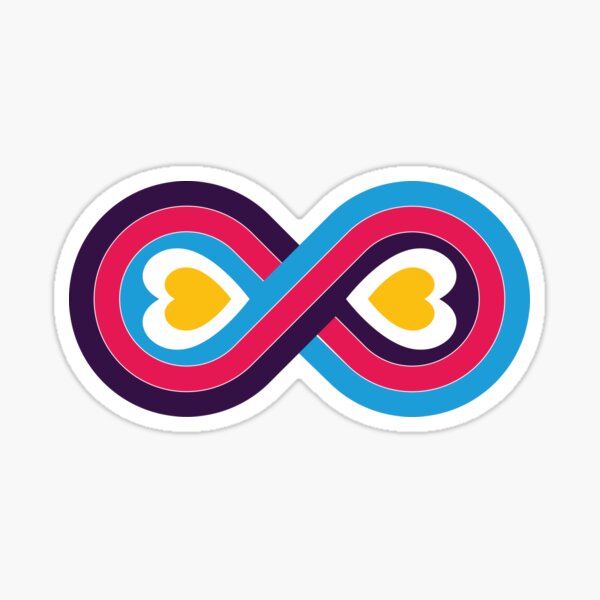 "Polyamory Infinity Love Symbol - Double Heart - (New Pride Colors ...