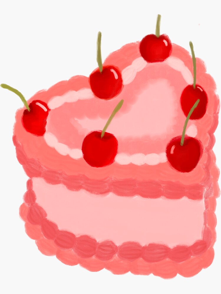 "pink vintage cake " Sticker for Sale by abby cartwright | Redbubble