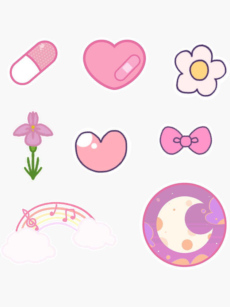 "Cute Pink set" Sticker for Sale by HaarlenDraws | Redbubble