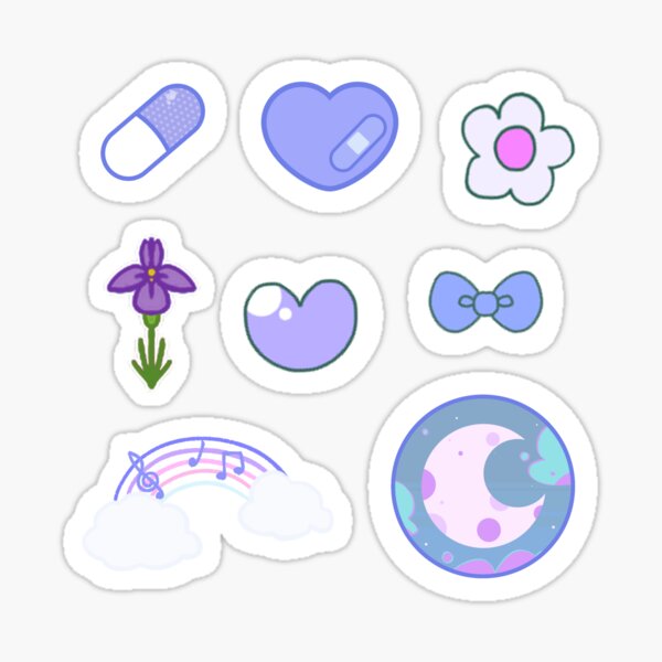 "Cute Purple set" Sticker for Sale by HaarlenDraws | Redbubble