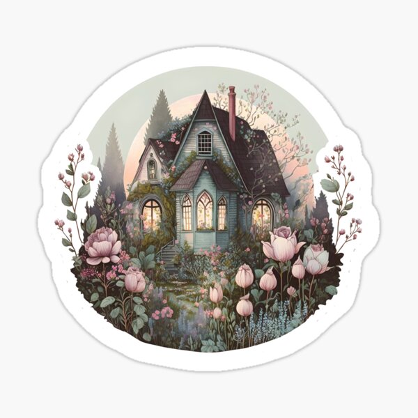 "Cottage and Pink Flowers Garden - Cottagecore Fairycore Aesthetics ...