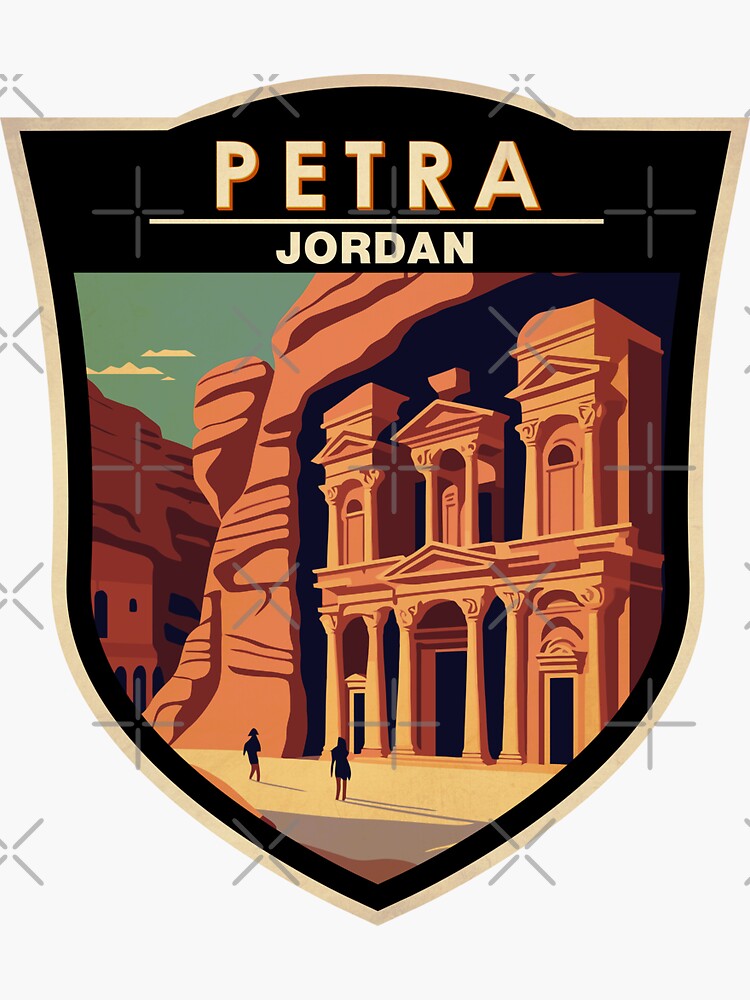 "Petra Jordan Travel Art Badge" Sticker for Sale by KrisSidDesigns ...