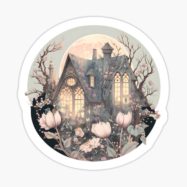 "White Cottage with Pink Flowers Garden - Cottagecore Aesthetic ...