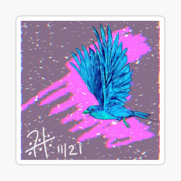 "The Blue Bird" Sticker for Sale by NeonHorror | Redbubble
