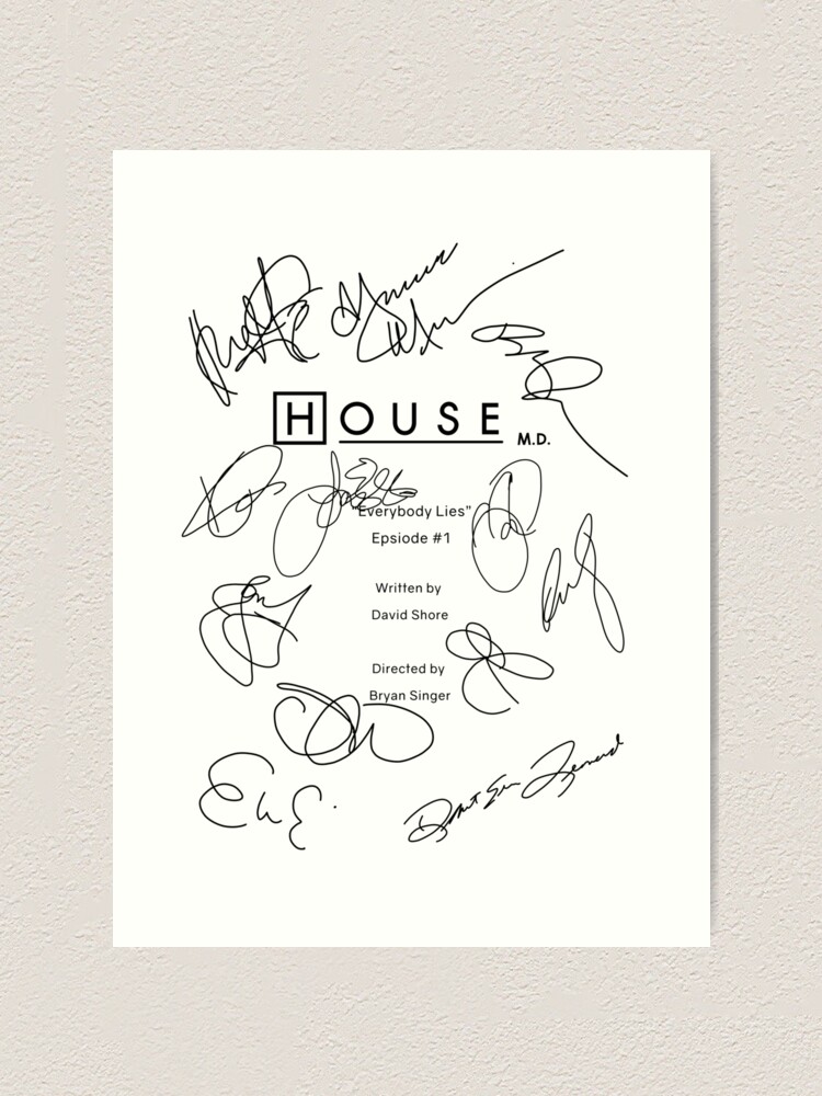 "House MD Script" Art Print by CapnMarshmallow | Redbubble