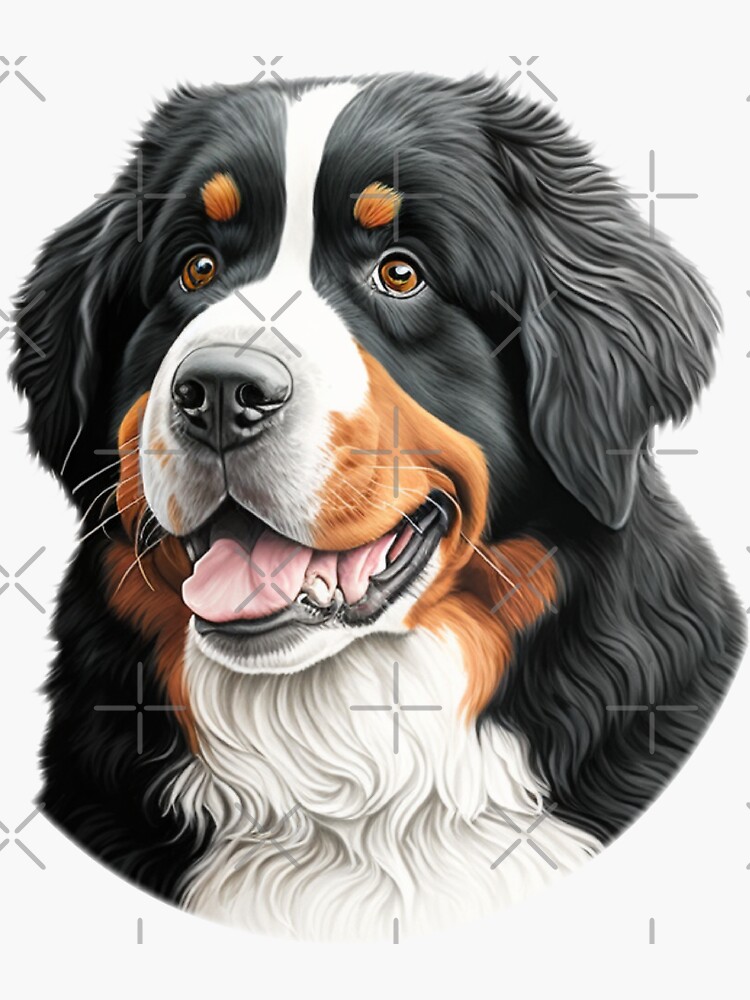Sticker for Sale mit "Majestätische Berner Sennenhund Illustration" von ...