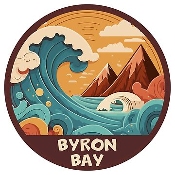 "Byron Bay Australia Retro Wave Emblem" Sticker for Sale by ...