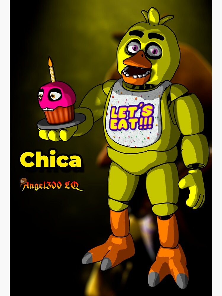 "Chica FNAF 1 Toon Style" Sticker for Sale by Angel300LQ | Redbubble