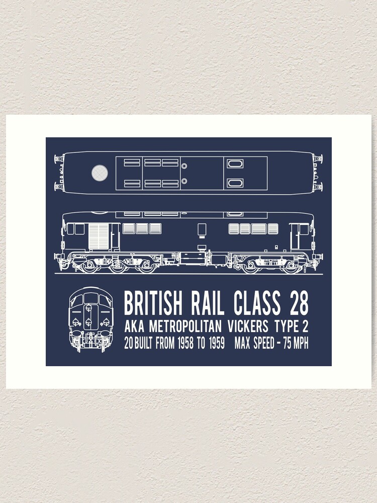 "British Rail Class 28 Metro-Vick Type 2 Locomotive Train Blueprint ...