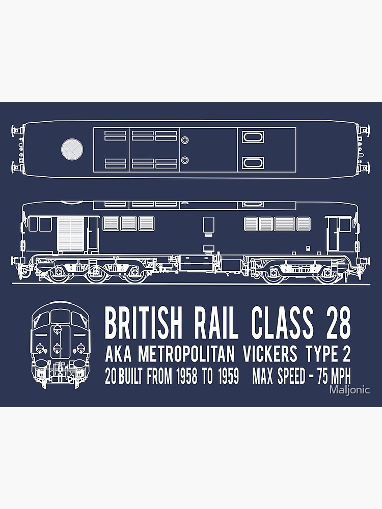 "British Rail Class 28 Metro-Vick Type 2 Locomotive Train Blueprint ...
