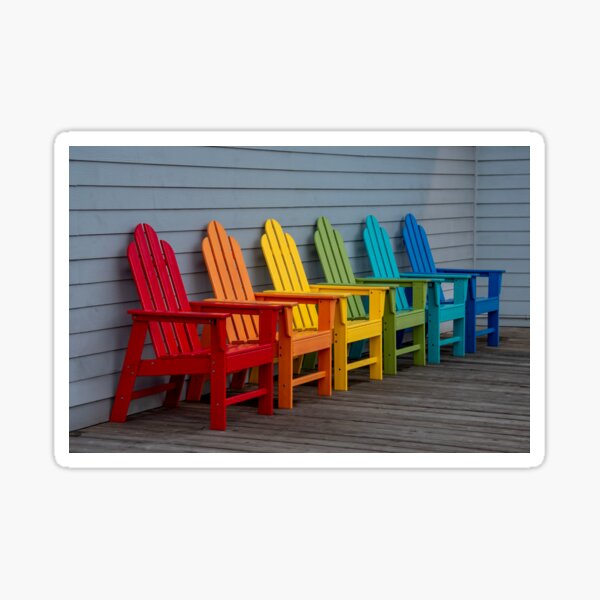 "Rainbow of Chairs" Sticker for Sale by lstonekim | Redbubble