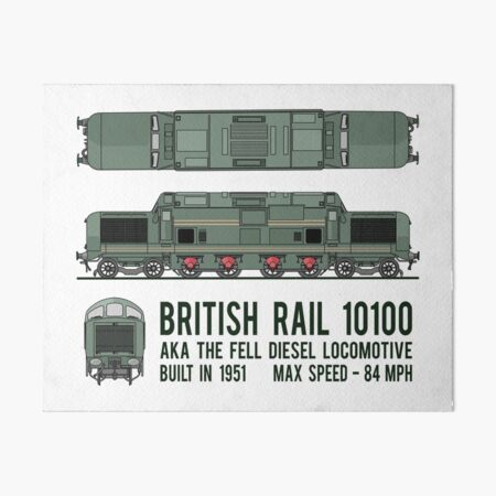 "British Rail 10100 Fell Diesel Locomotive Train Diagram Gift" Art ...