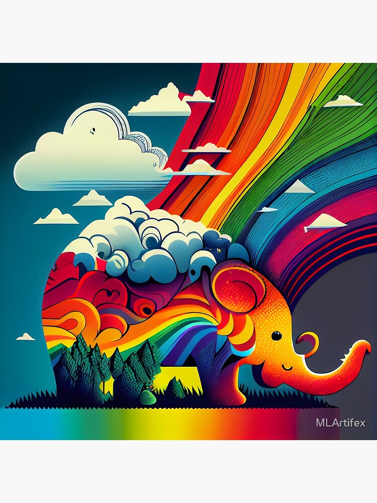 "Colorful abstract painting with an elephant.The rainbow elephant." Art ...