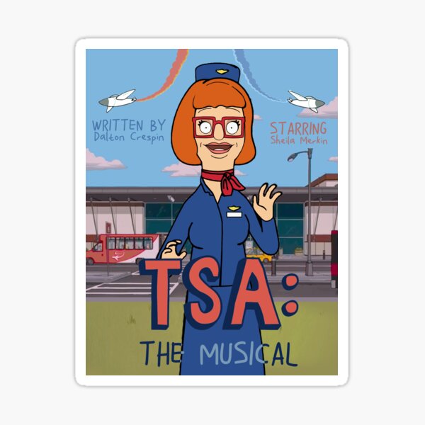 "TSA: The Musical poster, starring Sheila Merkin" Sticker for Sale by ...