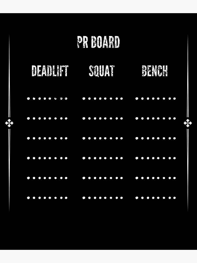 "Gym pr board (fill in yourself)" Sticker for Sale by detern | Redbubble
