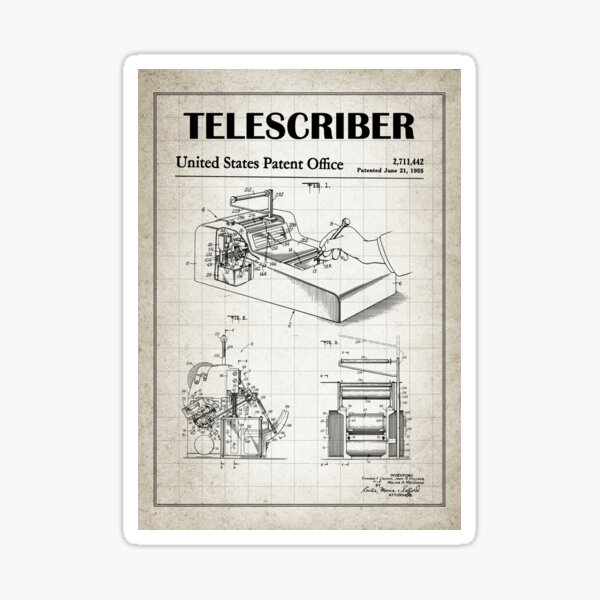 "1955 Telescriber patent drawing-Telescribe blueprint -vintage military ...