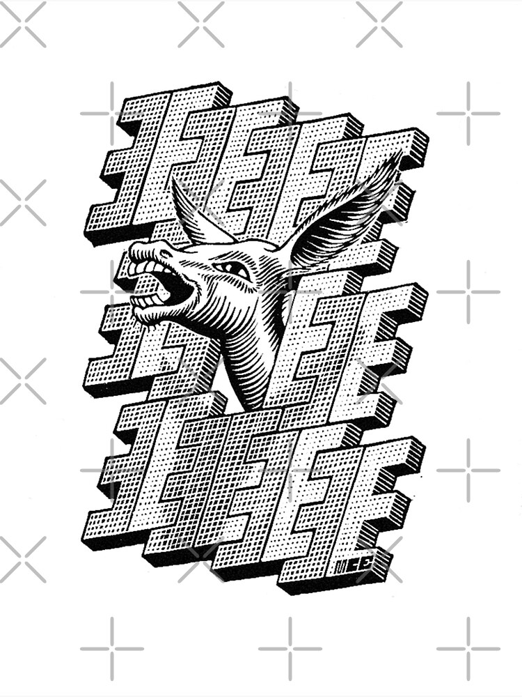 "M.C. Escher - E is for Ezel (Donkey), Dutch, 1898-1972" Sticker for ...