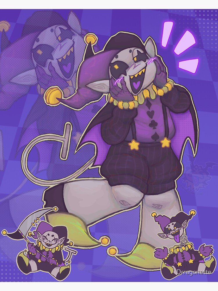 Jevil Deltarune Badge Stickers Poster Sticker For Sale By Drragonette Redbubble