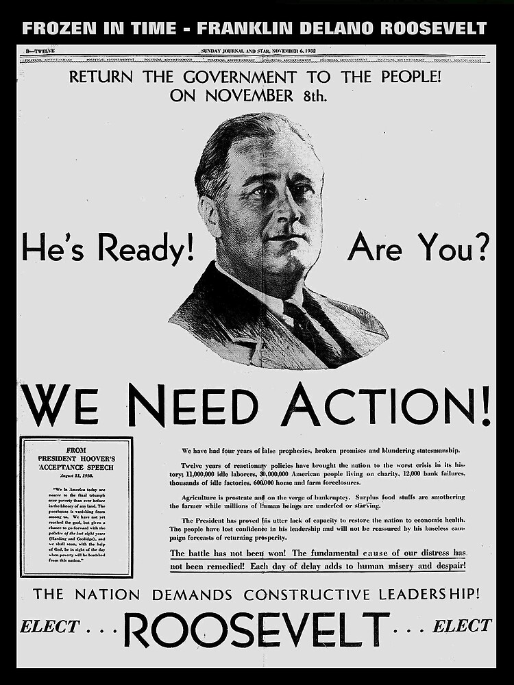 "ROOSEVELT : Vintage Election Advertisement Print" Poster for Sale by ...