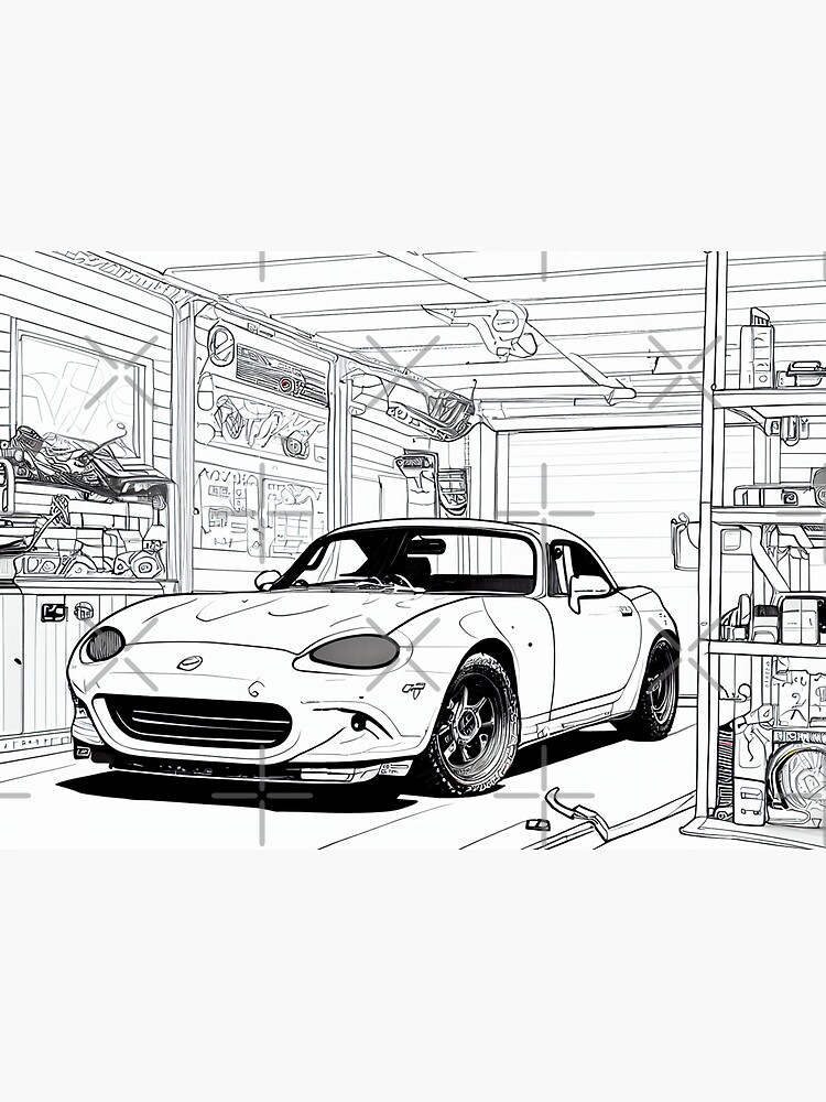 "Miata / Mazda outline" Sticker for Sale by WilbDigital | Redbubble