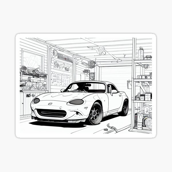 "Miata / Mazda outline" Sticker for Sale by WilbDigital | Redbubble