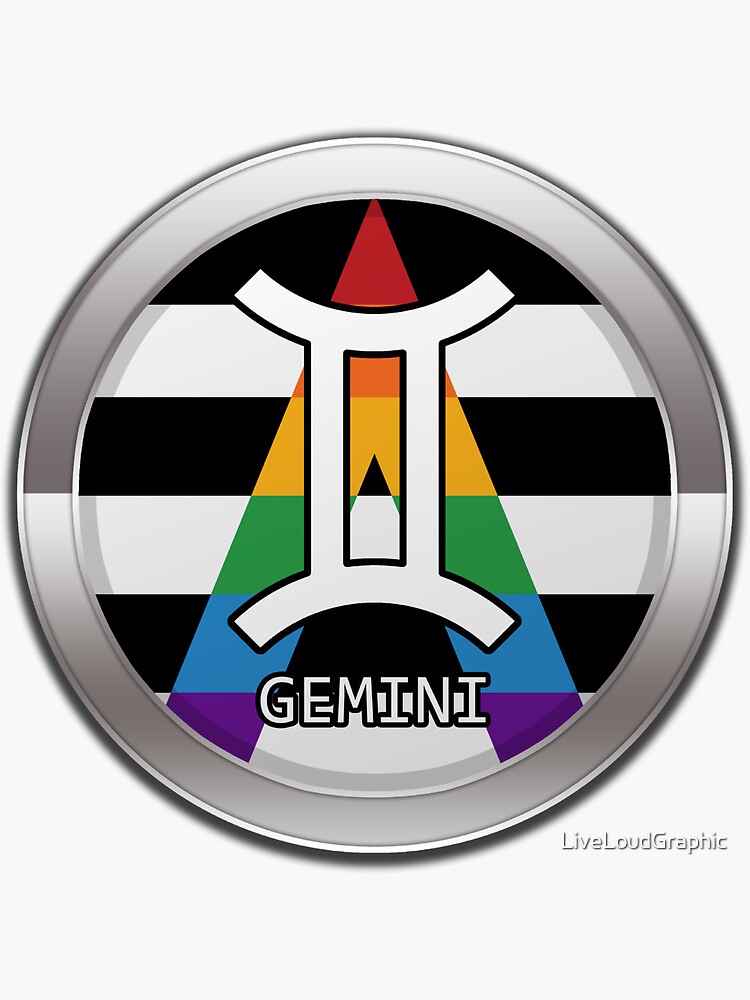 "Gemini Zodiac Symbol in LGBT Ally Pride Flag Colors Horoscope" Sticker ...