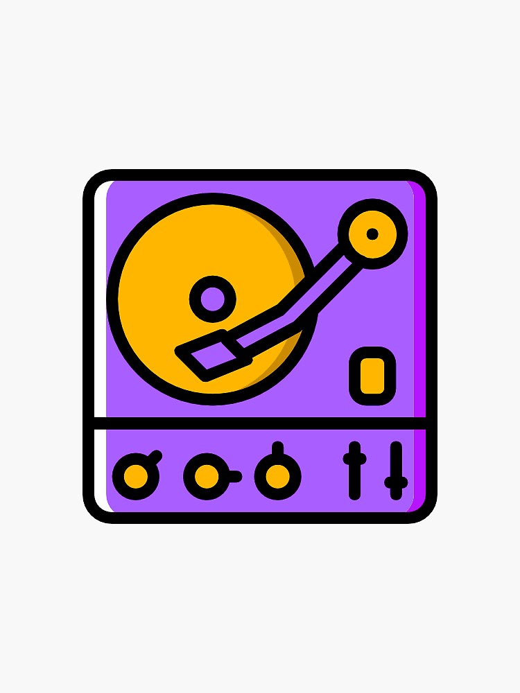 "Vinyl Record Player Sticker" Sticker for Sale by Adicto | Redbubble