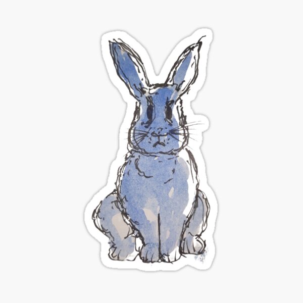 "Lucky blue bunny" Sticker for Sale by LaurenPittaway | Redbubble