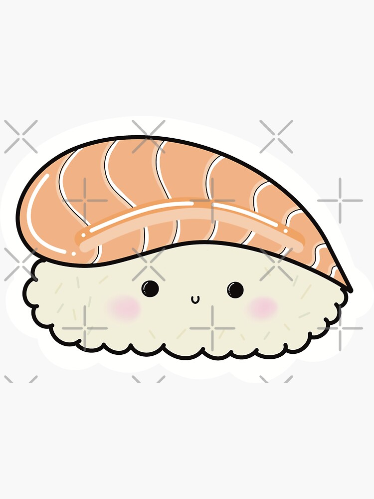 "Kawaii Sashimi Cute Sushi Roll" Sticker for Sale by KawaiiOki | Redbubble
