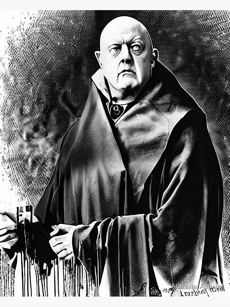 "Aleister Crowley The Great Beast of Thelema Black and White Drawing as ...