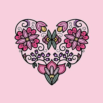 "Indigenous Floral Heart" Sticker for Sale by WaabigwanGiizis | Redbubble